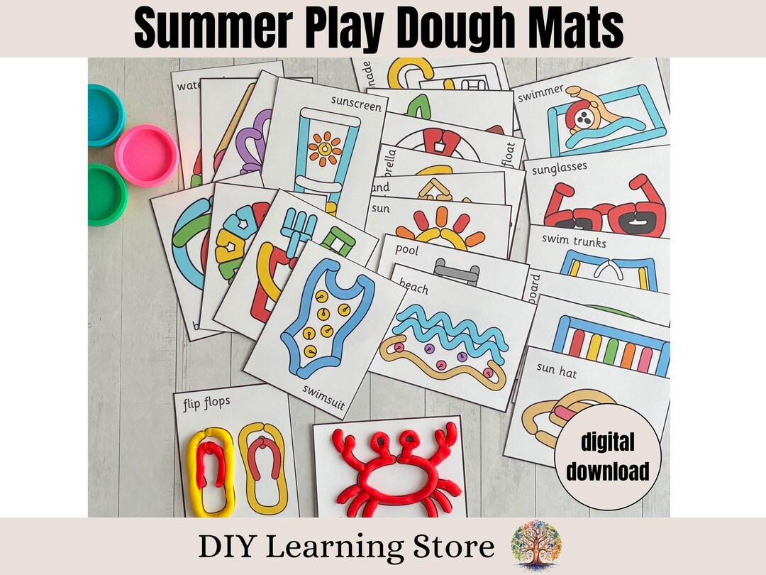 Play Dough Mats- Summer Themed Cards- Toddler Activities- Preschool ...