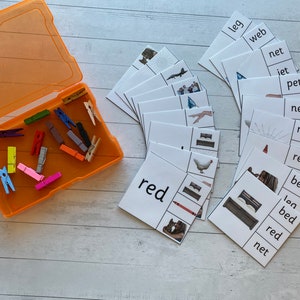 Short E Vowel Sounds Phonics Activity Cards- Montessori Preschool ...