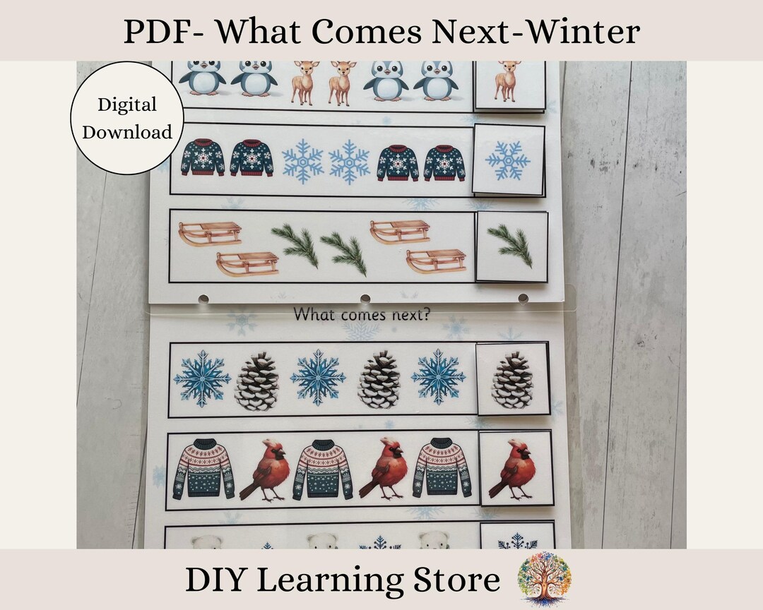 What Comes Next- Pattern Sequencing- Winter Themed Activity- Preschool ...