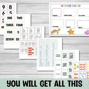 Number Matching 1-10 - Montessori Preschool Learning Worksheets ...