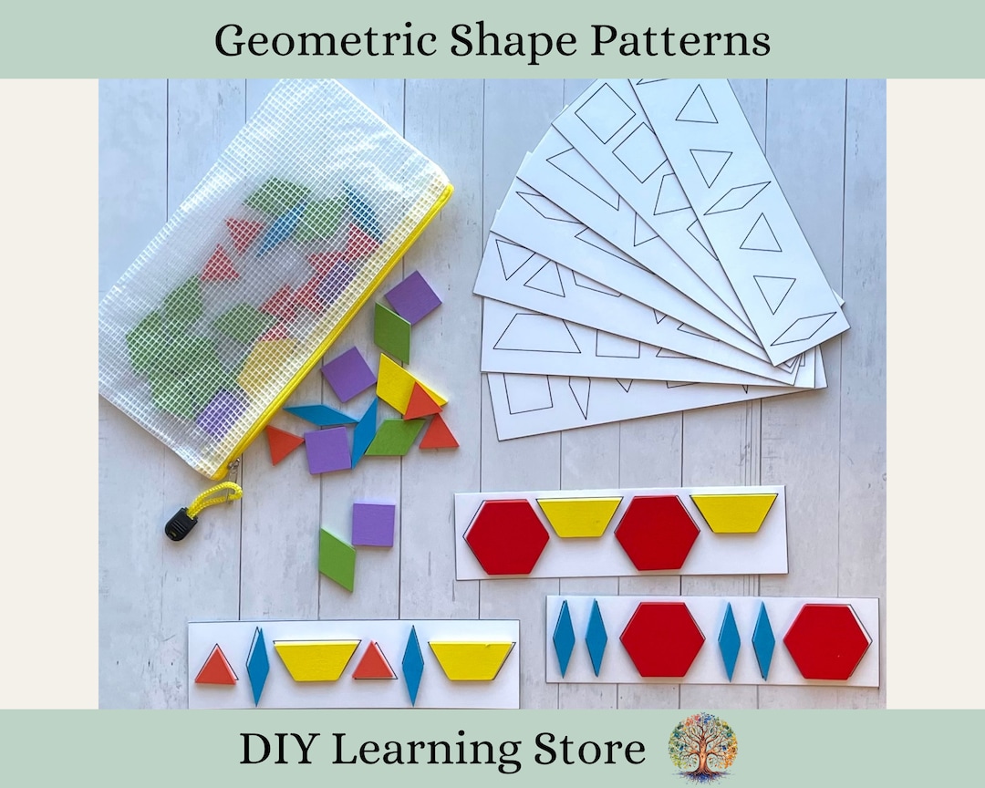 Geometric Shape Patterns Activity Set- Montessori Learning Toy for ...