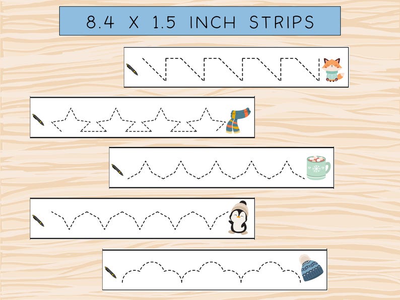 Winter Tracing Strips- 25 Fine Motor Skill Cards- Preschool ...