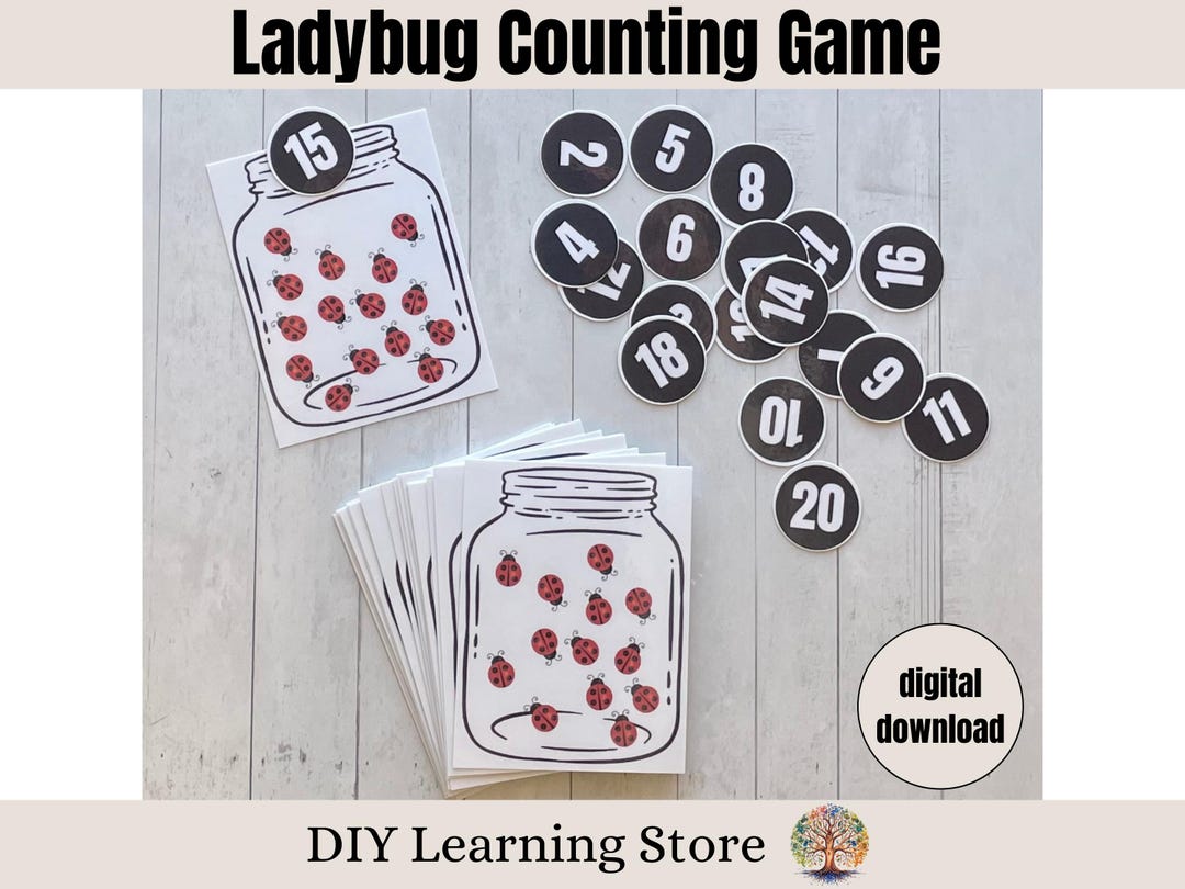 Ladybug Counting 1-20, Spring Activity, Kindergarten Learning Toy ...