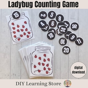 Ladybug Counting 1-20, Spring Activity, Kindergarten Learning Toy ...