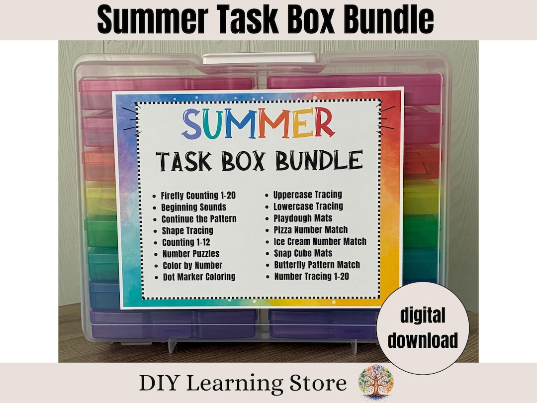 Summer Task Box Bundle- 16 Activities for Preschool, Kindergarten ...
