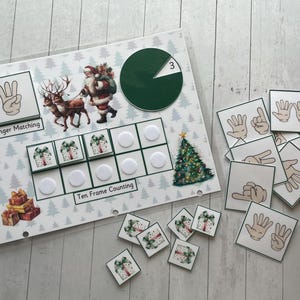 Counting 1-10 With Ten Frame and Fingers- Christmas Activity- Preschool ...