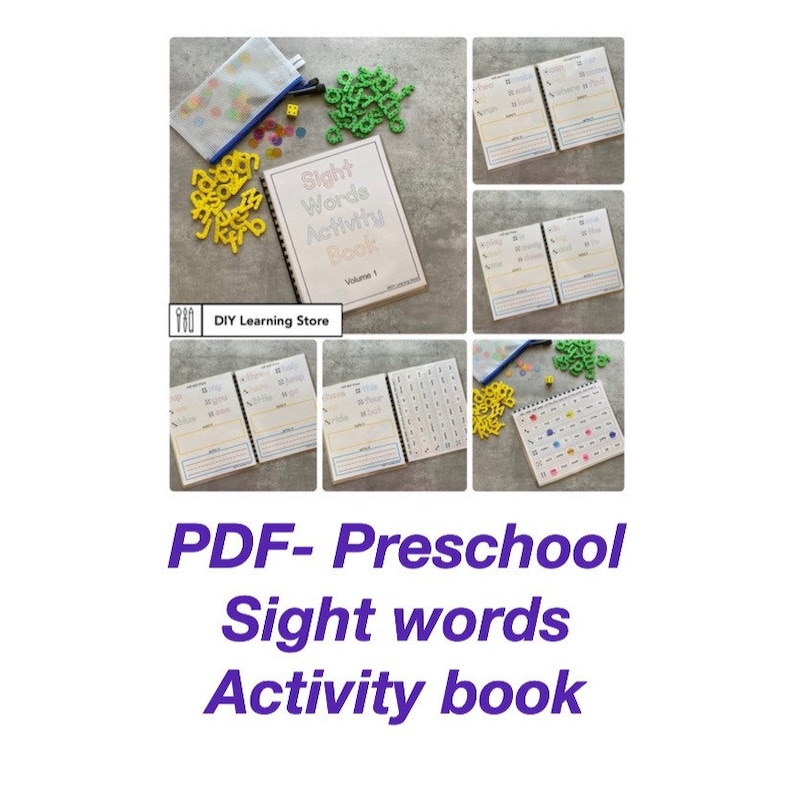 PDF Preschool Sight Words Activity Book Instant Download - Etsy