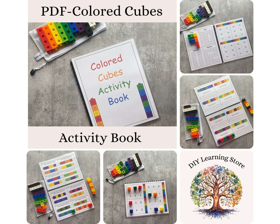 Colored Cubes Activity Book- Homeschool Preschool / Montessori Learning ...