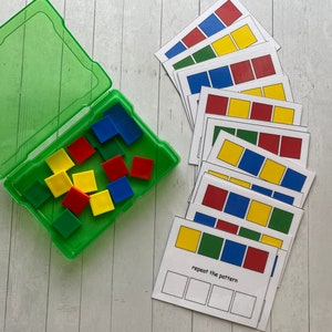 Patterns With Colored Tiles Task Box Activity Set- Preschool ...
