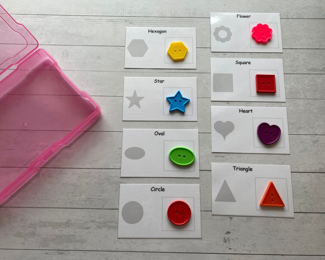 2D Shape Matching Task Box Activity Set Montessori Learning Toy for ...