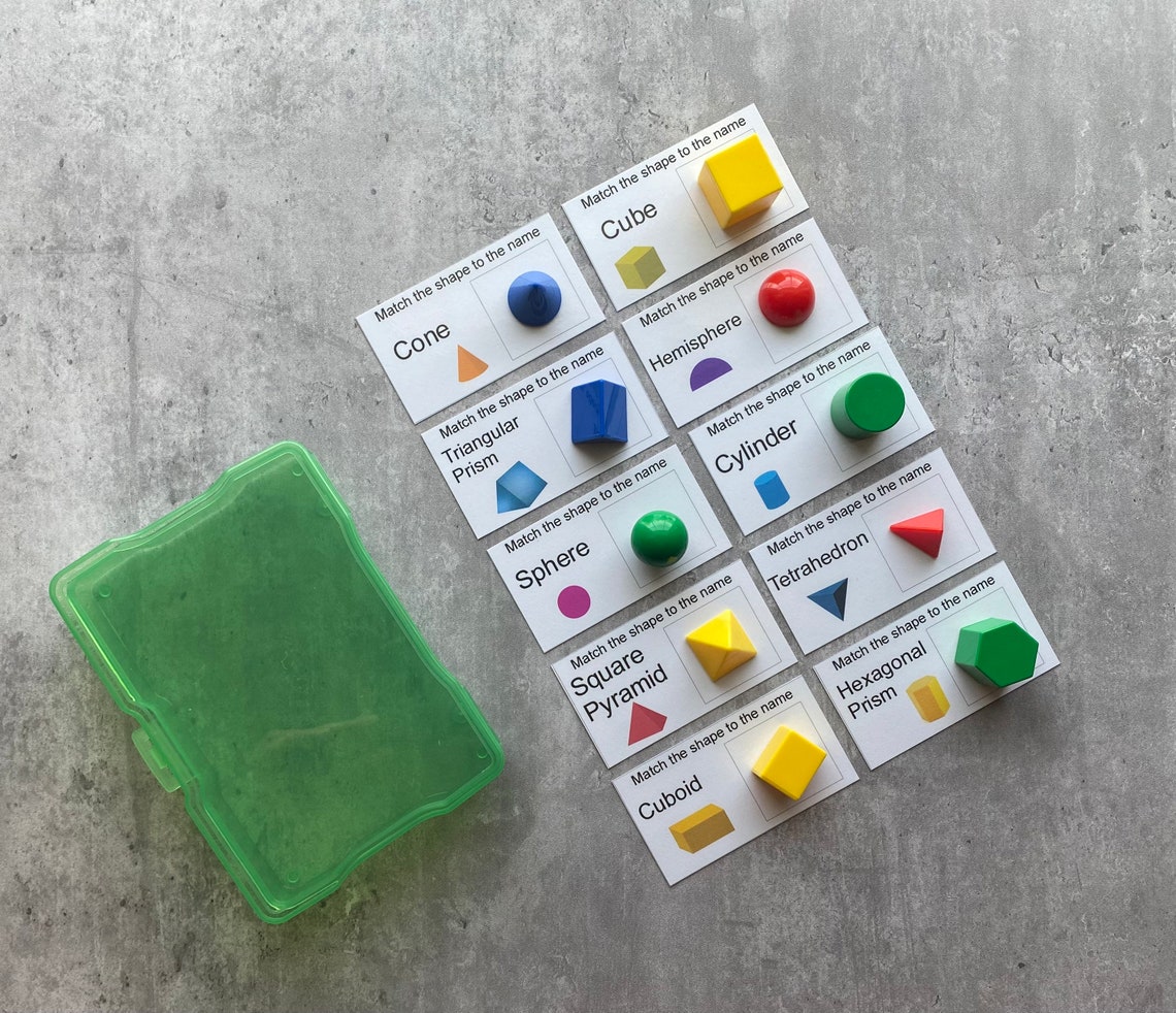 3D Shapes Task Box Activity Set | Etsy