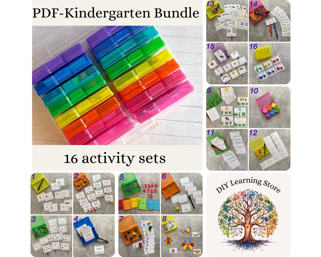 Kindergarten Bundle- Instant Download-16 Activities-learning and School ...