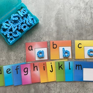 Lowercase Letter Match Task Box- Preschool Letters, Alphabet Matching ...
