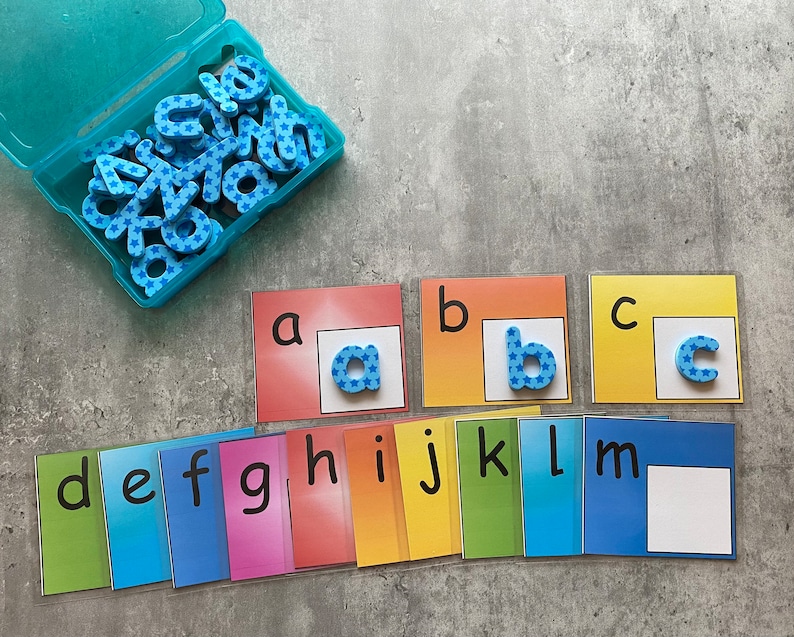Lowercase Letter Match Task Box- Preschool Letters, Alphabet Matching ...