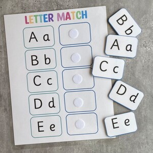 Letter Match- Montessori Preschool Learning Worksheets- Alphabet ...