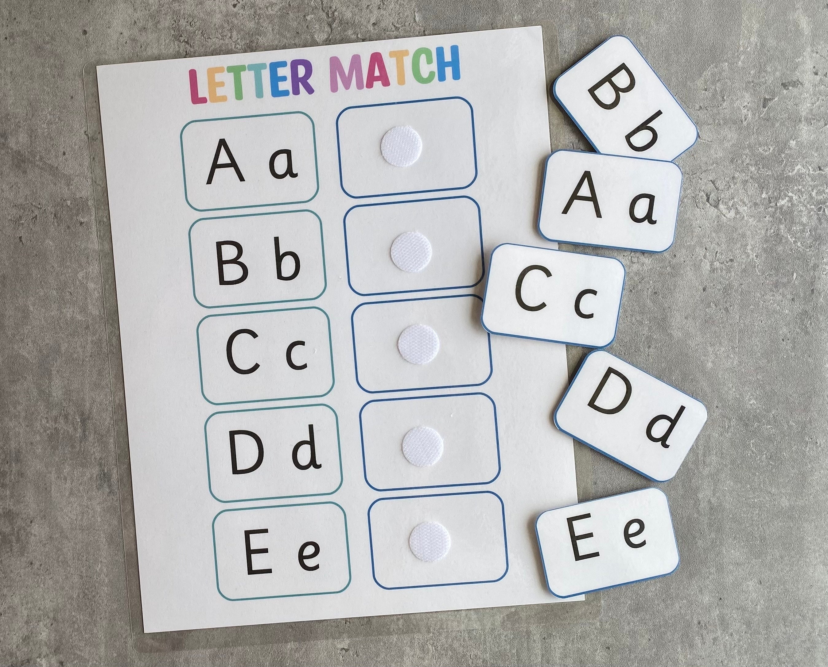 Letter Match- Montessori Preschool Learning Worksheets- Alphabet ...