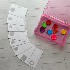 2D Shape Matching Task Box Activity Set Montessori Learning Toy for ...