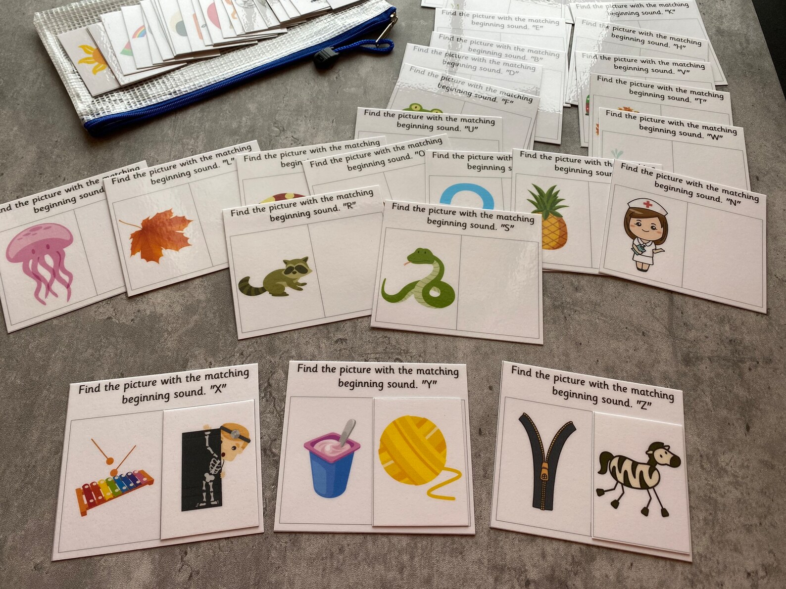 Beginning Sounds Picture Matching Reading Activity Set - Etsy