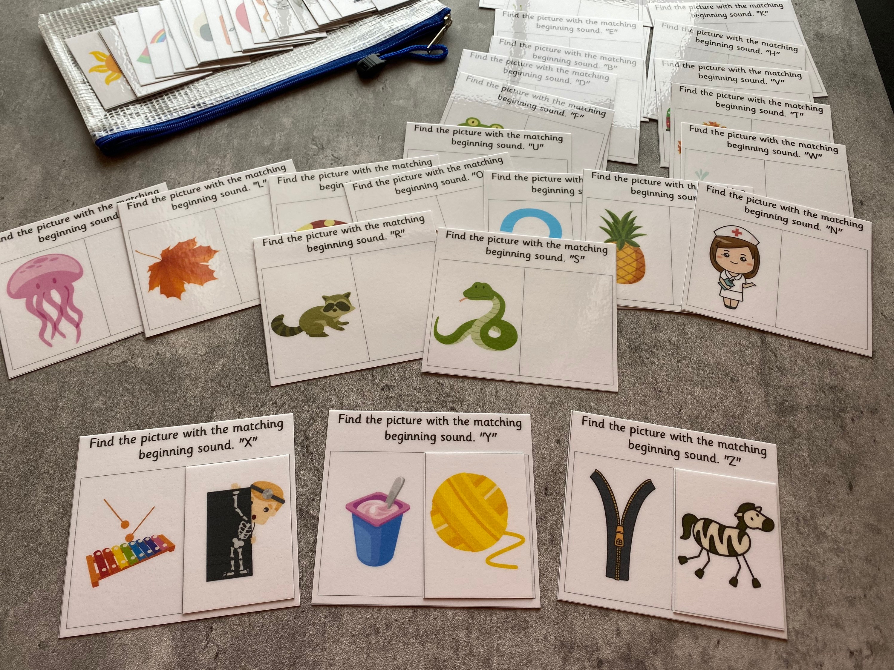 Beginning Sounds Picture Matching Reading Activity Set - Etsy