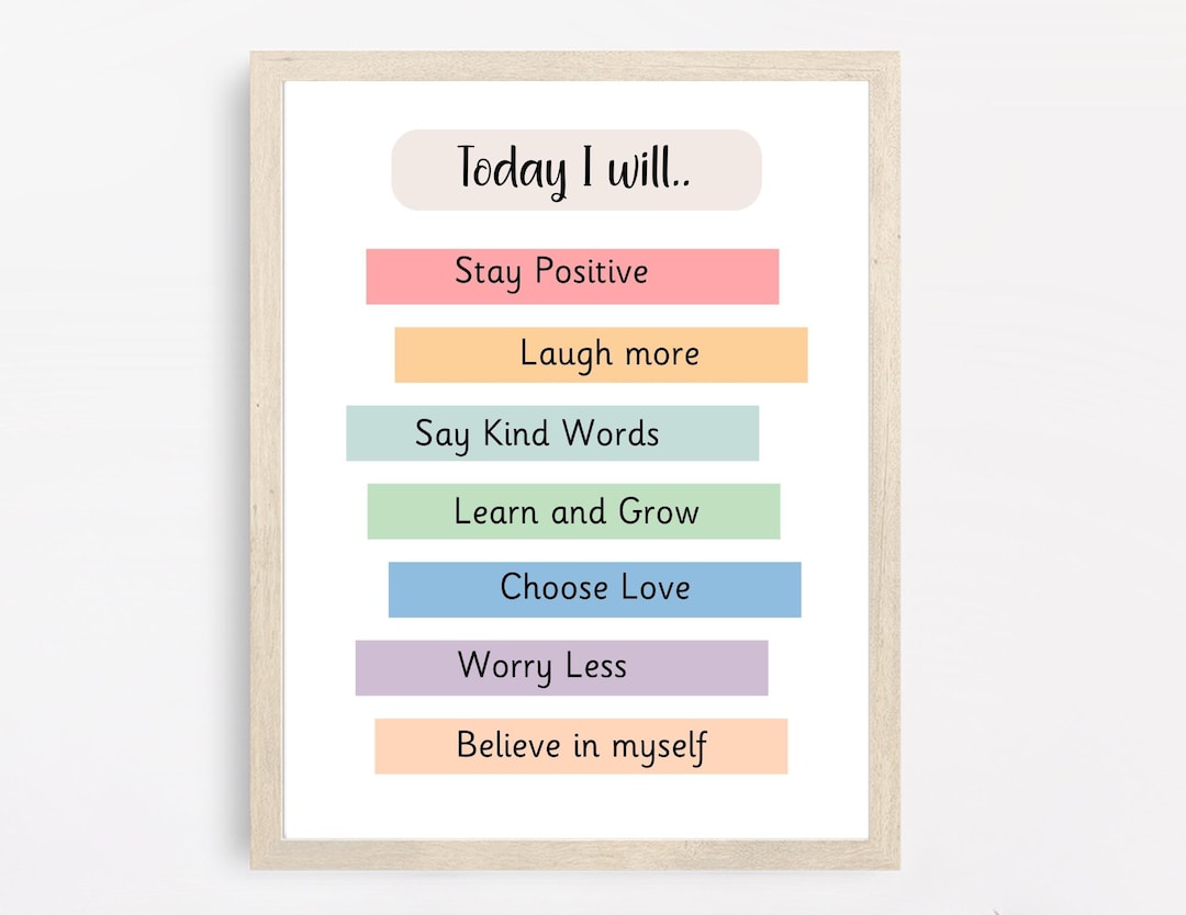 Today I Will- Therapy Poster- Wall Art- Digital Art Print- Instant ...