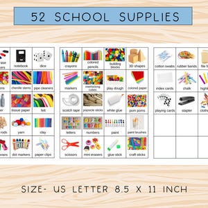 School Supplies Picture Cards- REAL PICTURES- Visual Schedule- Visual ...