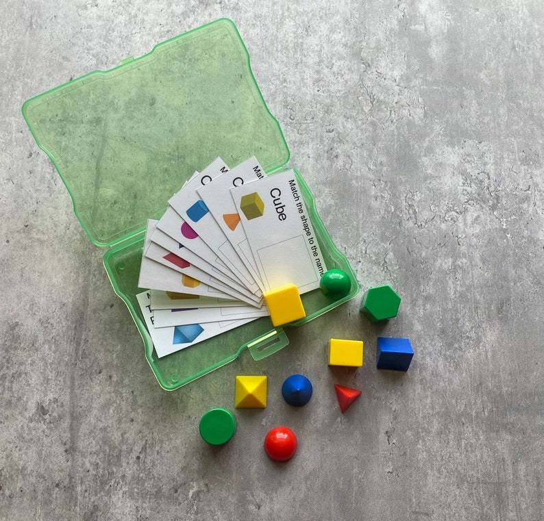 3D Shapes Task Box Activity Set | Etsy