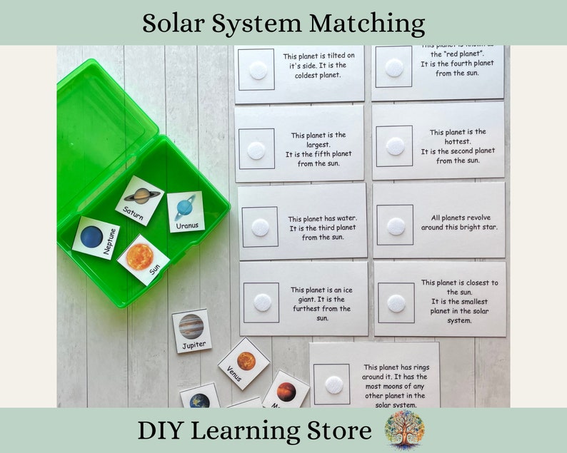 Solar System Matching Activity- Planets and Sun- Montessori Learning ...