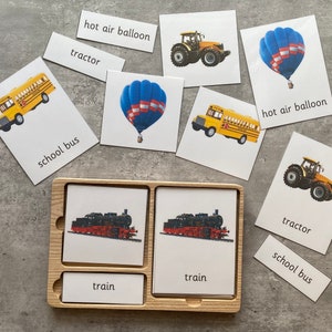 Vehicles Montessori 3 Part Flash Cards Instant Download Editable PDF ...