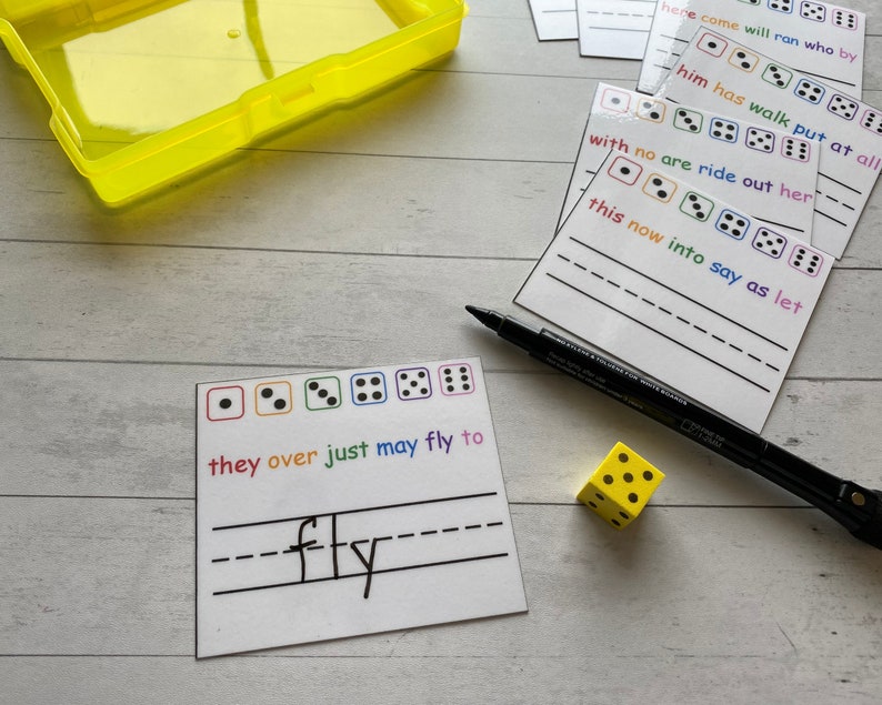 Roll a Sight Word Kindergarten List-task Box Activity Set- Montessori ...