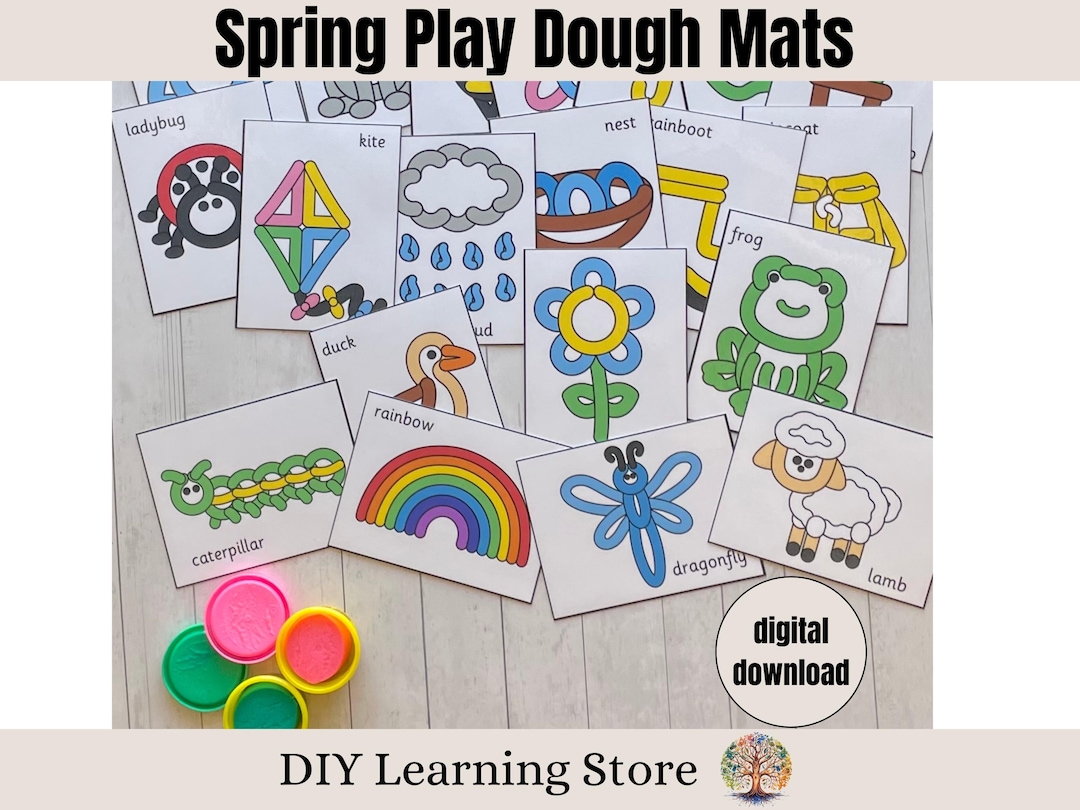 Spring Play Dough Mats- Task Card Set- Fine Motor Skills- Toddler ...