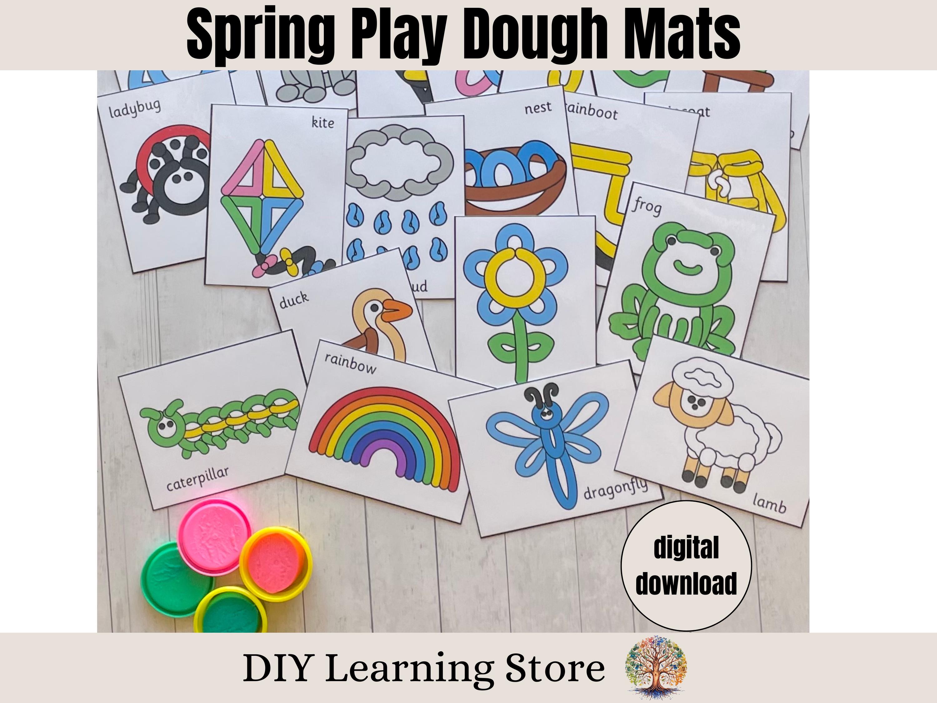 Spring Play Dough Mats- Task Card Set- Fine Motor Skills- Toddler ...