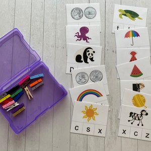 Beginning Sounds Task Box Activity Set- Montessori Learning Toy for ...