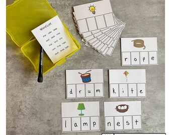Spelling Practice-3 Letter Words-task Box | Etsy