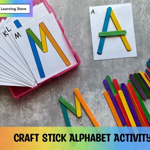Craft Stick Alphabet and Numbers- Activity Cards- Instant Download ...