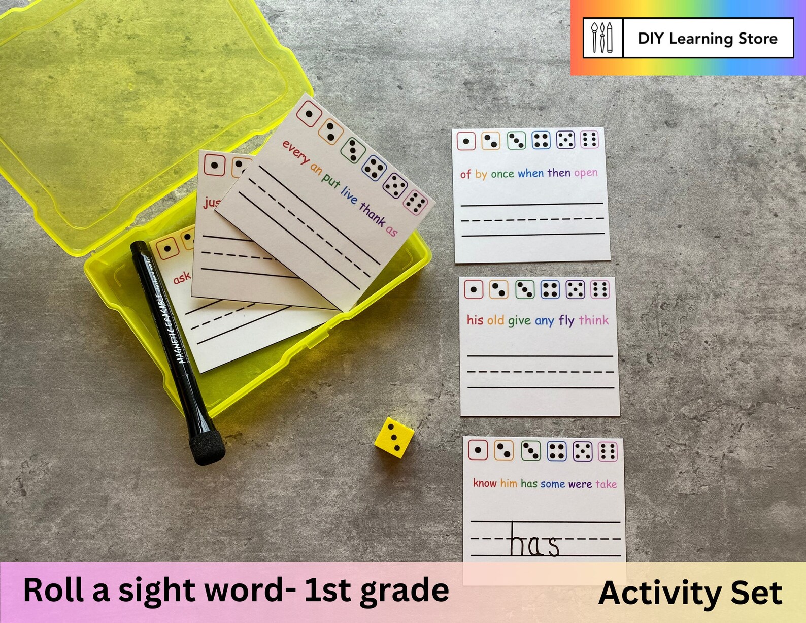 Roll a Sight Word-1st Grade List- Task Box Activity Set- Montessori ...