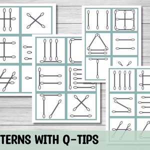 Cotton Swab Pattern Cards- Montessori Preschool Printable- Preschool ...