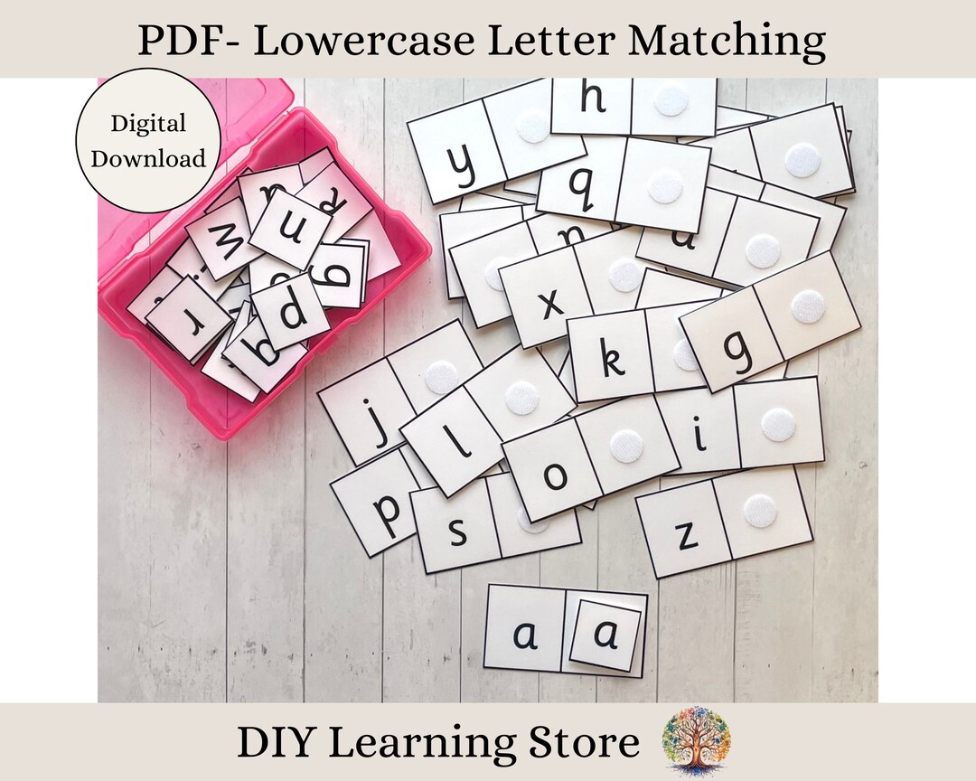 PDF Lowercase Letter Matching Errorless Task Box Activity Set for ...