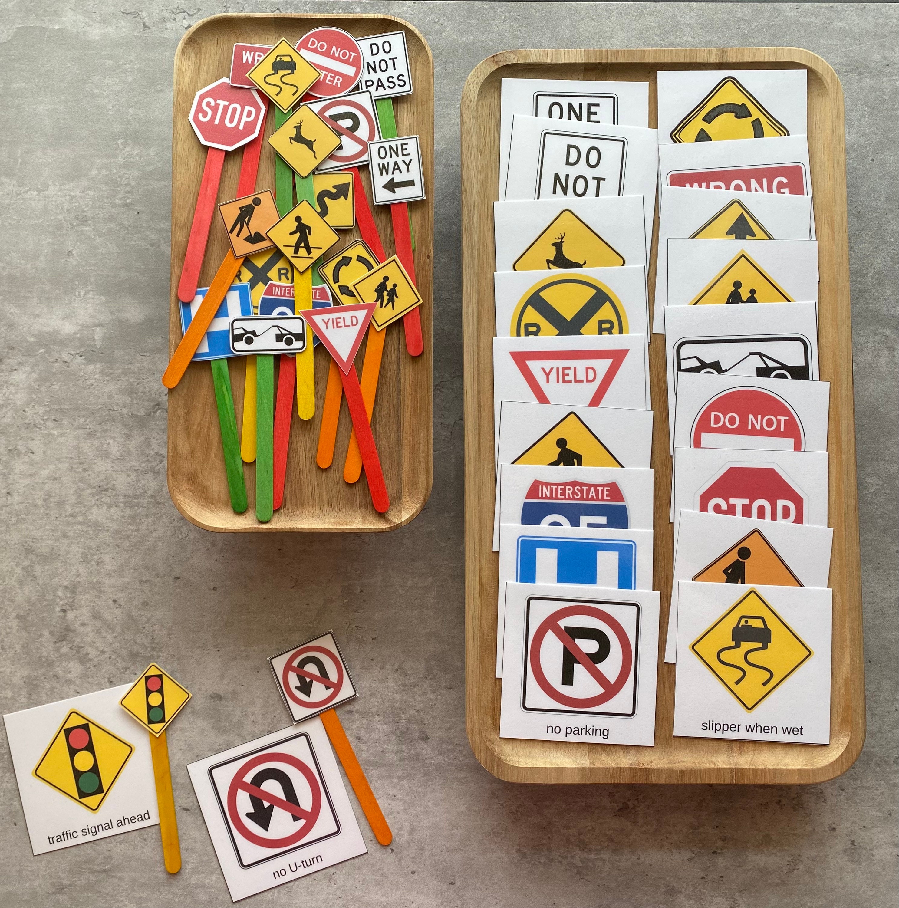 Road Signs Activity Set- Montessori Learning Toy for Preschool ...