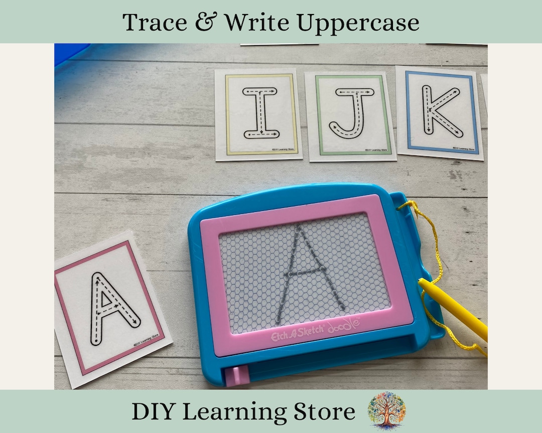 Trace and Write Uppercase Letters Activity Set- Montessori Learning Toy ...