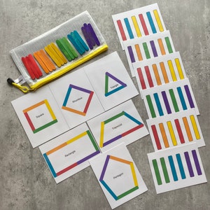 Shapes and Patterns With Craft Sticks Activity Set for - Etsy