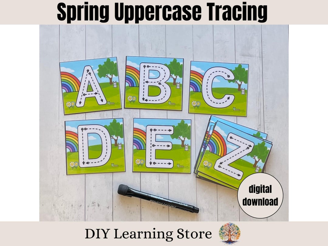 Uppercase Letter Tracing- Spring Themed Activity Cards- Preschool ...