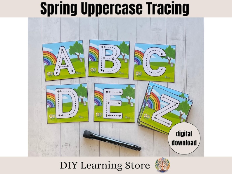 Uppercase Letter Tracing- Spring Themed Activity Cards- Preschool ...