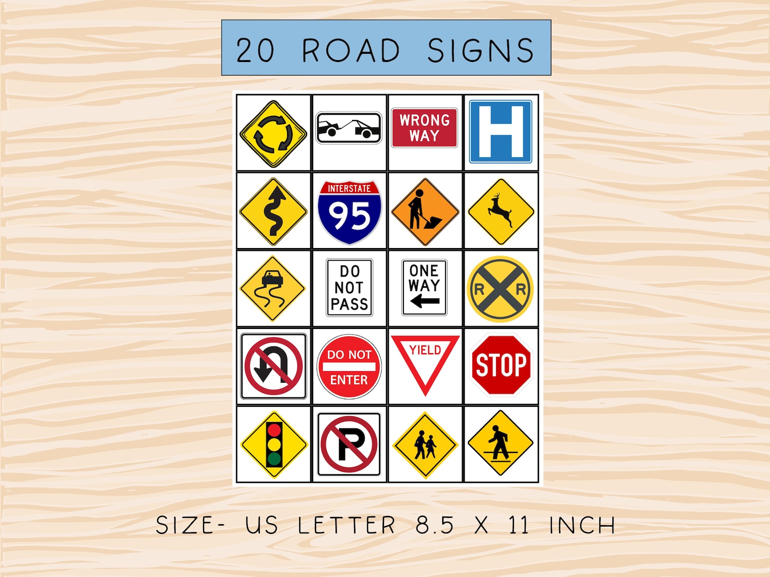 Road Signs Activity Set- Montessori Learning Toy for Preschool ...