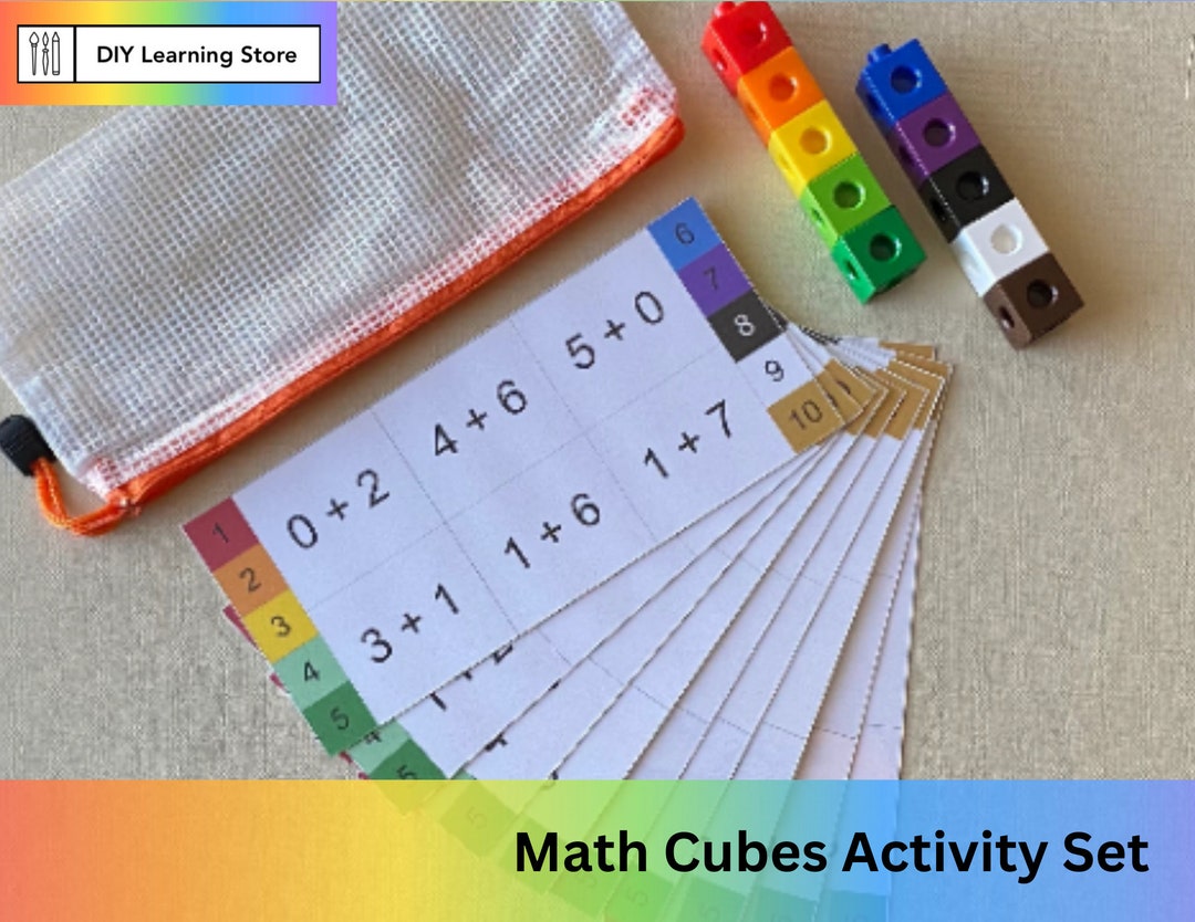 PDF Math Cubes Task Cards-addition and Subtraction Activity Set ...