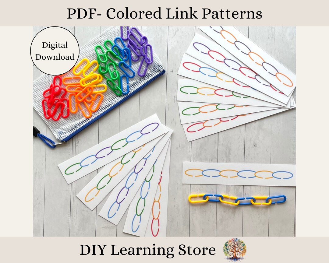PDF Colored Link Patterns Montessori Learning Toy for Preschool ...