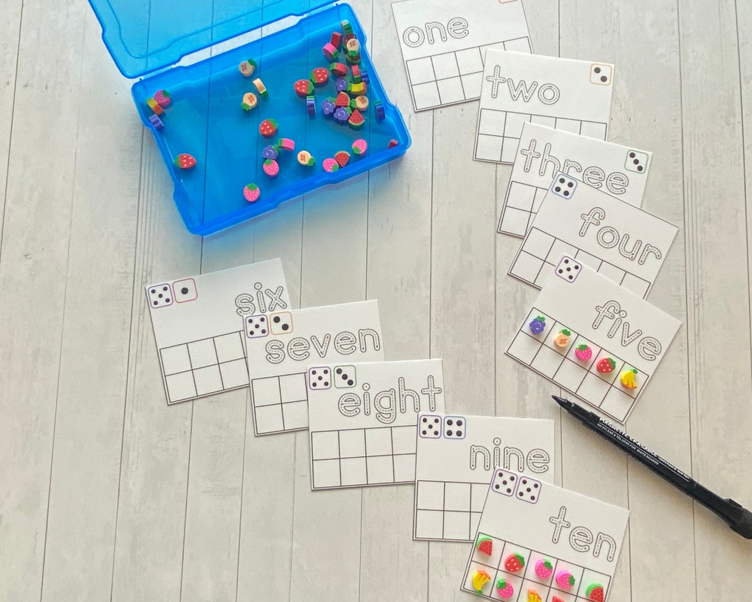 Ten Frame Counting and Number Tracing-task Box Activity Set-montessori ...