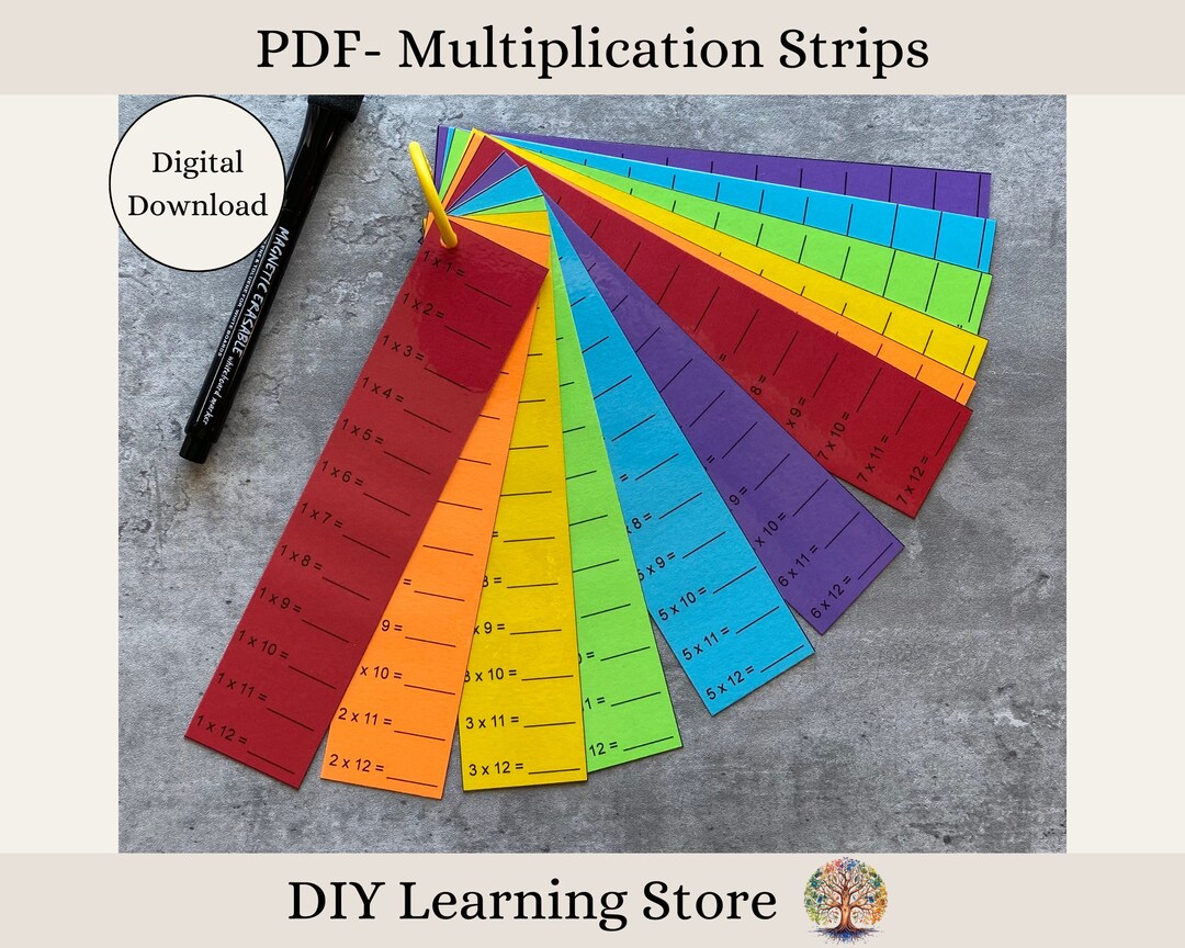 Pdf-multiplication Strips Activity Books Montessori Learning Toy for ...
