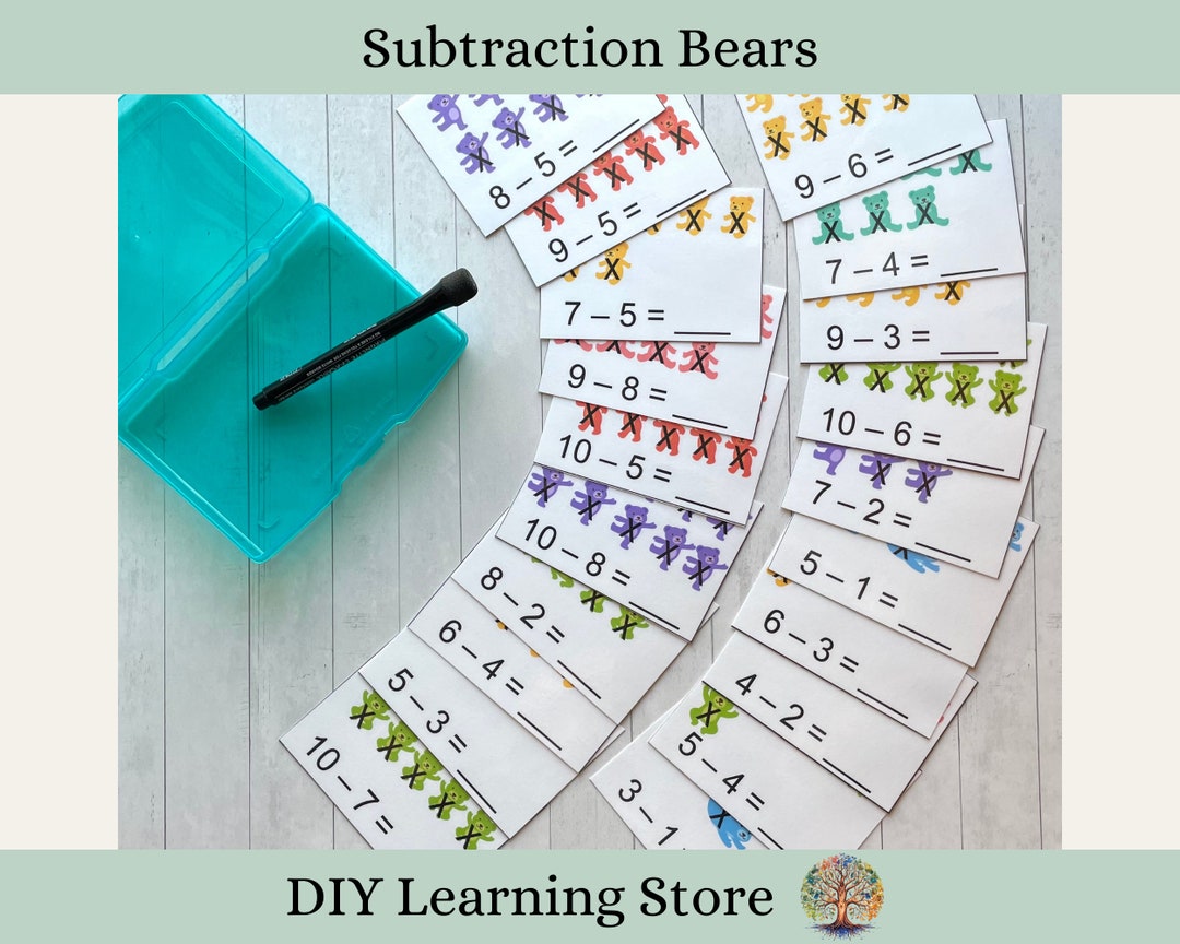 Subtraction Bears- 1st Grade Math- Activity Set- Montessori Learning ...