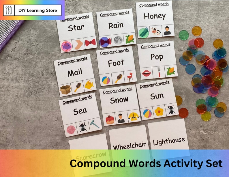 Compound Words Activity Cards – Montessori Learning (PDF) - Etsy