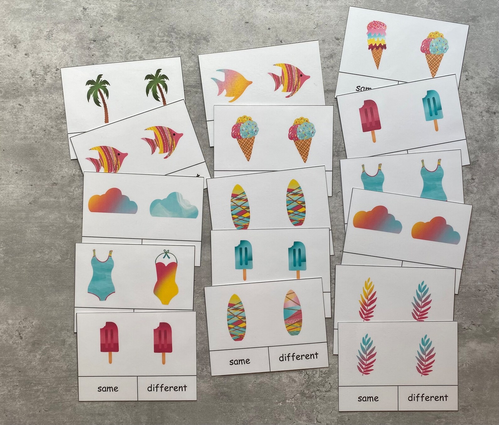 Same or Different-clip Cards- Task Box Activity for Preschool ...